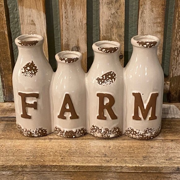 Accents | Farmhouse Ceramic Combined Vase | Poshmark